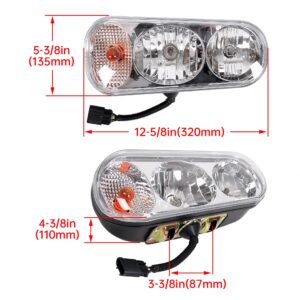 Universal Snow Plow Lights Headlight Halogen Headlamp Lamp KIT Kit Compatible with Boss Western Meyer Blizzard Curtis Snowdog Replace for 1311100