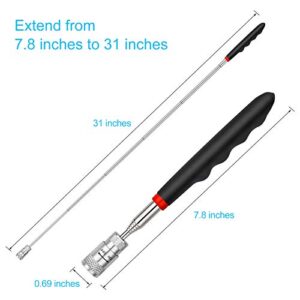 Magnetic Pick Up Tool, Telescoping Pickup Tool with LED Light, Magnetic Retrieval Tool for Hard to Reach Places, Magnet Sticks, 8LB, Gifts For Men, Dad, Handyman, Husband