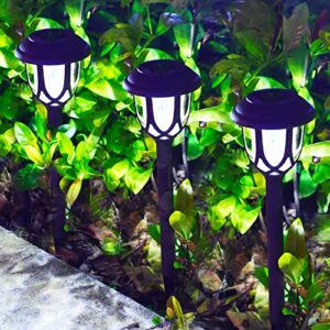 Solar Lights Outdoor Decorative - 10 Pack of Solar Pathway Lights - Suitable for Outdoor Solar Lights Pathway, Waterproof Solar Powered Garden Yard Lights for Walkway Sidewalk Driveway