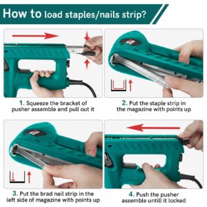 NEU MASTER Staple Gun with Contact Safety and Power Adjustable Knob（336pcs Staples and 200pcs Nails Included）and Premium Quality Standard T50 Staples and 18GA Brad Nails, 1508-Count