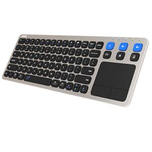 arteck universal 2.4g wireless and bluetooth touch tv keyboard multi-device with easy media control and build-in touchpad keyboard for smart tv, tv box, tv-connected computer, mac, htpc