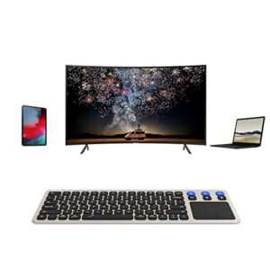 Arteck Universal 2.4G Wireless and Bluetooth Touch TV Keyboard Multi-Device with Easy Media Control and Build-in Touchpad Keyboard for Smart TV, TV Box, TV-Connected Computer, Mac, HTPC