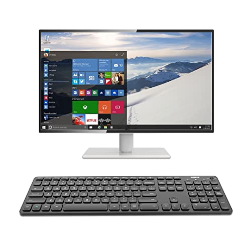 Arteck 2.4G Wireless Keyboard Ultra Slim Full Size Keyboard with Numeric Keypad and Media Hotkey for Computer/Desktop/PC/Laptop/Surface/Smart TV and Windows 10/8/ 7 Built-in Rechargeable Battery