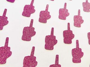 50 x pink middle finger confetti | divorce party cake decorations | breakup party decorations