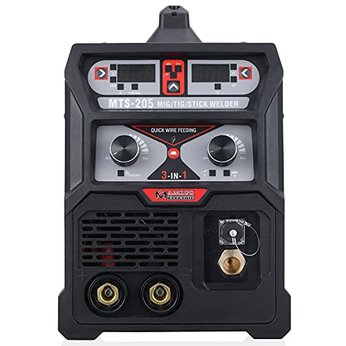 AmicoPower MTS-205, Multi-function 200-Amp MIG/MAG/Flux-cored/Lift-TIG/Stick Arc DC Inverter Welder, Can weld all metals, Spool gun weld aluminum.