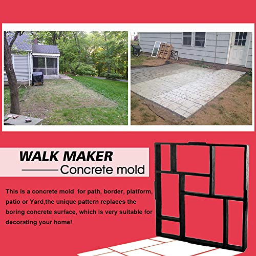 Anothera 20"x20"x1.8" Plus Size Walk Maker Reusable Concrete Path Maker Molds Stepping Stone Paver Lawn Patio Yard Garden DIY Walkway Pavement Paving Moulds (8-Grid)