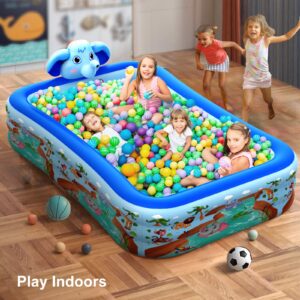 Hamdol Inflatable Swimming Pool with Sprinkler, Kiddie Pool 99" X 72" X 22" Family Full-Sized Inflatable Pool, Blow Up Lounge Pools Above Ground Pool for Kids, Adult, Age 3+, Outdoor, Garden, Party