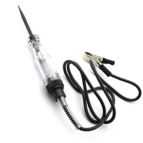 TuNan 6V-12V-24V DC Car Circuit Tester Light, Professional Auto Voltage Continuity Test, Automotive Electrical Volt Test Light/Long Probe for Wire/Fuse/Socket and More - Black