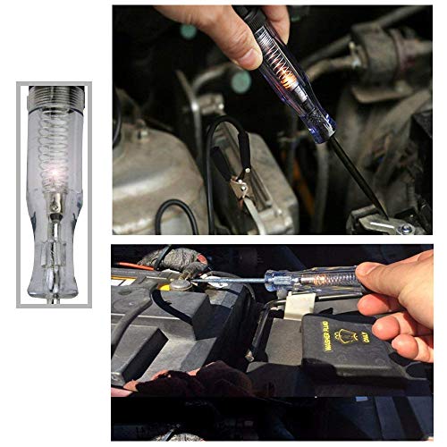 TuNan 6V-12V-24V DC Car Circuit Tester Light, Professional Auto Voltage Continuity Test, Automotive Electrical Volt Test Light/Long Probe for Wire/Fuse/Socket and More - Black