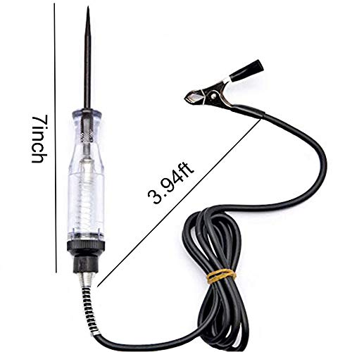 TuNan 6V-12V-24V DC Car Circuit Tester Light, Professional Auto Voltage Continuity Test, Automotive Electrical Volt Test Light/Long Probe for Wire/Fuse/Socket and More - Black