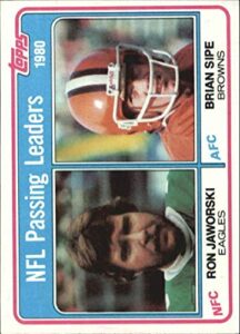 1981 topps #1 ron jaworski/brian sipe 1980 passing leaders nfl football card nm-mt