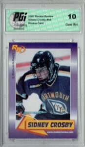 sidney crosby 2003 rookie review #56 rookie card pgi 10