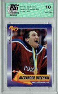 alexander ovechkin 2003 rookie review #44 rookie card pgi 10