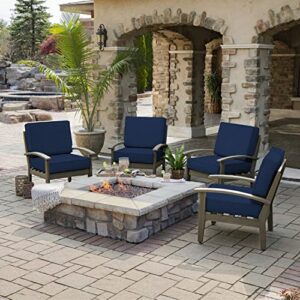 Arden Selections ProFoam Essentials Outdoor Deep Seating Cushion Set 24 x 24, Sapphire Blue Leala