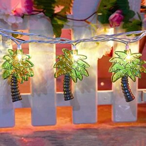 8.5Ft Palm Tree String Lights Outdoor, Waterproof Patio Palm Tree Lights String with 10 Mini Incandescent Lights, Summer Beach Theme String Lights for Indoor Bedroom Christmas Party Decor, White Wire