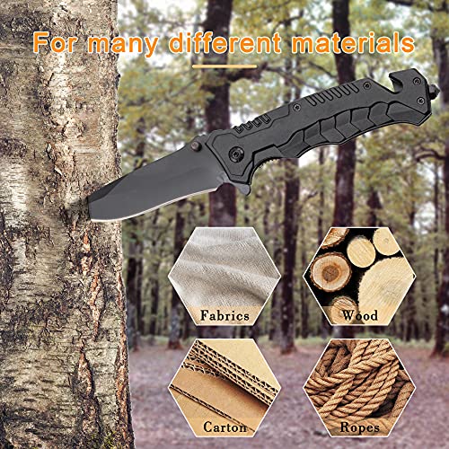 Corfara Engraved Black Pocket Knife for Boss Gifts Ideas for Christmas Birthday Retirment Best Boss Ever Camping Knife with Window Glass Breaker and Seatbelt Cutter