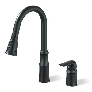 oulantron high arc pull down sprayer kitchen faucet single handle kitchen faucets 2 hole matte black commercial kitchen sink faucet pull out kitchen sink faucet