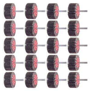 20 pack abrasive flap wheel sander set, mixflor 2”x 1” x1/4” shank flap wheels–5 pcs of each 60 80 120 and 240 grits aluminum oxide flap wheel sander for drill