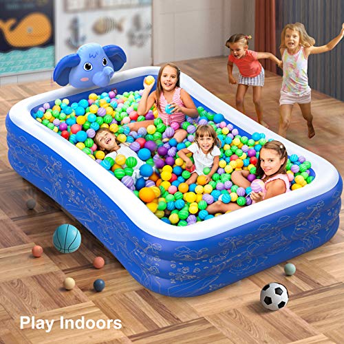 Hamdol Inflatable Swimming Pool, Kiddie Pool with Sprinkler, 99" X 72" X 22" Full-Sized Family Blow up Pool for Kids Toddlers Adults, Lounge Above Ground Pool for Backyard Indoor Outdoor for Age 3+