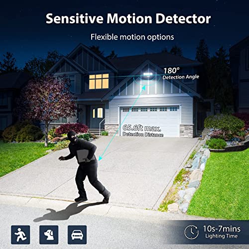 iMaihom 50W Motion Sensor Light Outdoor,4600LM Bright LED Security Lights Motion Sensor,6500K LED Flood Lights Outdoor,3 Head Adjustable IP65 Security Lights Motion Detection Outdoor for Yard (White)