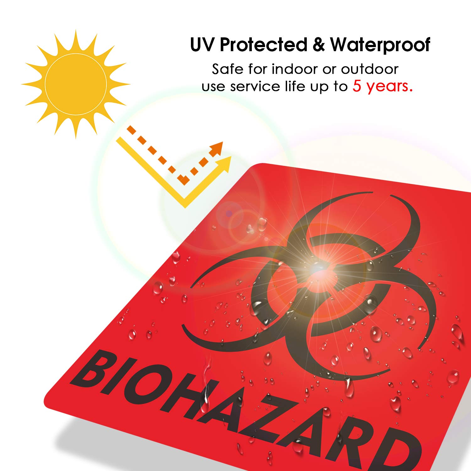 (12 Pack) Biohazard Stickers Sign, 6x6 Inches Waterproof Biohazard Warning Label，6 Mil Vinyl Self Adhesive Durable Decal Stickers Use for Labs, Hospitals and Industrial