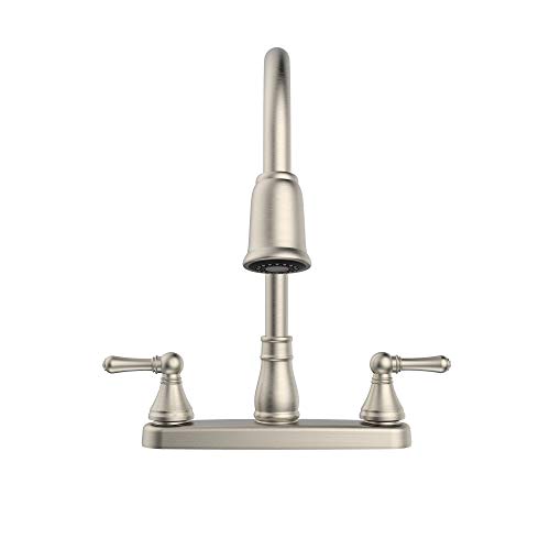 Belanger EBE78WBN2 Non-Metallic Two-Handle Pull-Down Sprayer Kitchen Faucet, Brushed Nickel