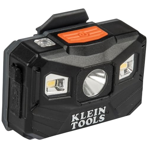 Klein Tools 60346 Hard Hat, Non-Vented Full Brim, Class E, Premium KARBN Pattern, Rechargeable Lamp, Padded Sweat-Wicking Sweatband, Top Pad Large