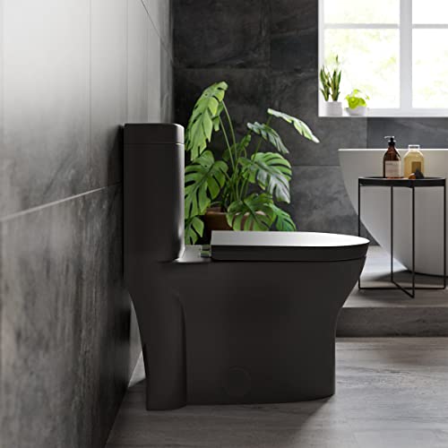 Swiss Madison SM-1T108MB Monaco One Piece Elongated Toilet Dual Flush, Matte Black