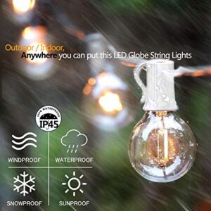 Meidaoduo Outdoor Globe String Lights White - G40 Outdoor Lights Patio String Lights Linkable Waterproof with 14 Shatterproof Clear Bulbs(2 Extra) for Wedding Party Pergola Gazebo Lights