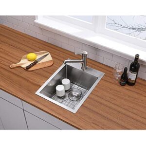 VALISY 15x20 Inch Bar Sink Drop In Kitchen Sink Topmount Stainless Steel Small Workstation Kitchen Bar Sink，Single Bowl Kitchen Sink for Laundry Wet Bar Prep RV Office Outdoor Yard