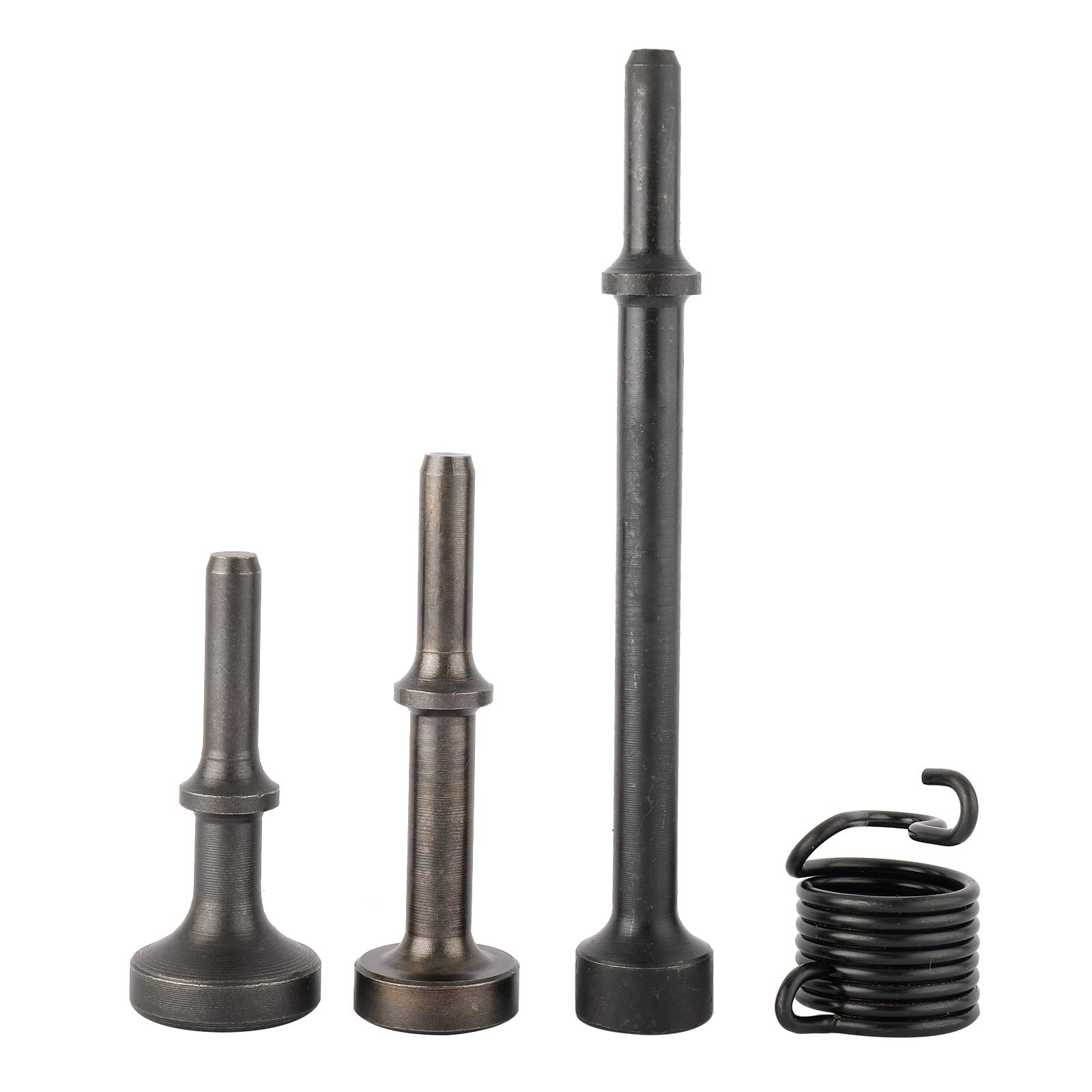 4 pcs Air Hammer Bits Accessories Including 3pcs 0.401'' (10mm) Shank Pneumatic Chisel Air Hammers and 1pc Spring