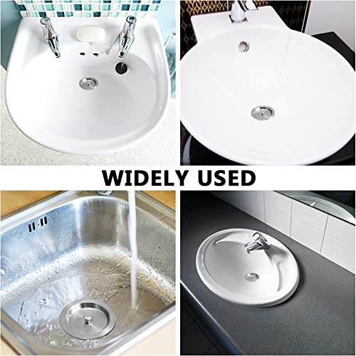 Yinpecly Metal Sink Drain Stopper Stainless Steel Sink Plug with Rubber Sealing Lid 4.69 inch Diameter Knob Design for Kitchen Sink Bathtub 2pcs