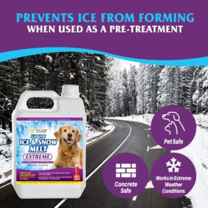 Liquid Ice & Snow Melt Extreme | Eco Living Solutions - Liquid Ice Melt & Liquid Deicer | Pet Safe Ice Melt | Ice Melt Safe for Concrete | Liquid Calcium Chloride Ice & Snow Melt (1 Gallon)