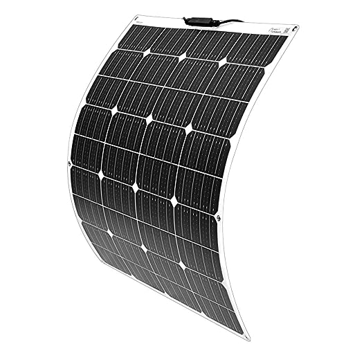 Socentralar Flexible Solar Panel 100W 12V, Monocrystalline Solar Panel 100 Watt, Portable Solar Panels Outdoor Power Charger,for Homes, RV, Boat, Uneven Surfaces