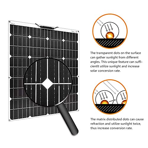 Socentralar Flexible Solar Panel 100W 12V, Monocrystalline Solar Panel 100 Watt, Portable Solar Panels Outdoor Power Charger,for Homes, RV, Boat, Uneven Surfaces