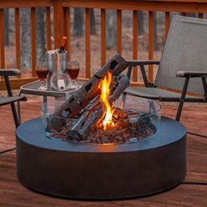 Maxam 24 Inch Steel Fire Pit Log - Decorative Interlocking Metal Firewood, Absorbs and Radiates Heat, for Gas and Propane Powered Outdoor Fireplace Pits