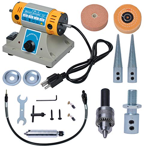 TM-2 Jewelry Rock Polishing Buffer Machine Bench Lathe Polisher Kit Rock Tumbler Gem Tools Grinder 350W 110V