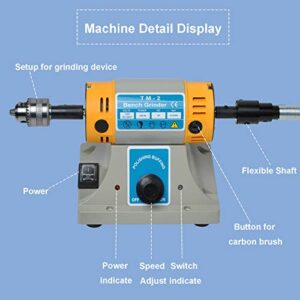 TM-2 Jewelry Rock Polishing Buffer Machine Bench Lathe Polisher Kit Rock Tumbler Gem Tools Grinder 350W 110V