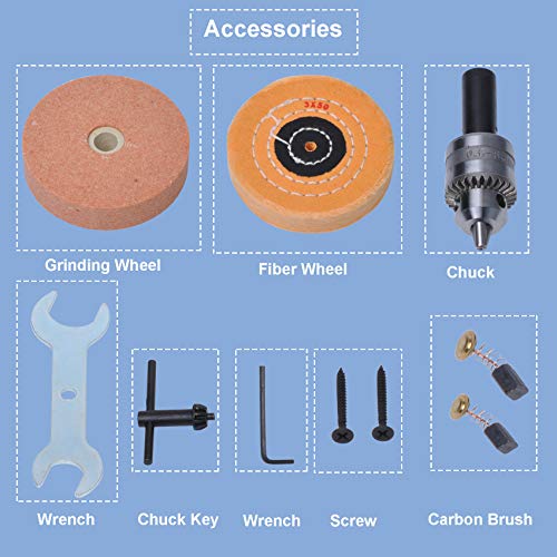 TM-2 Jewelry Rock Polishing Buffer Machine Bench Lathe Polisher Kit Rock Tumbler Gem Tools Grinder 350W 110V