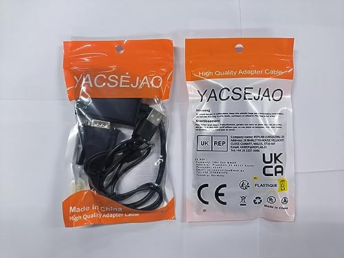 YACSEJAO VGA to HDMI Adapter 1080P VGA Male to HDMI Female Converter for Computer, Desktop, Laptop, PC, Monitor, Projector, HDTV with Audio Cable and USB Cable