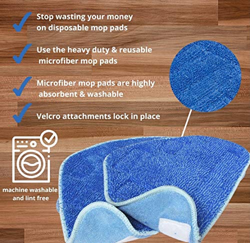 SALAV, Professional Series Mop Pad Refills for The Salav STM-402 Steam Mop, MP-102, Pack of 8