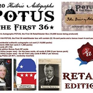 2020 Historic Autographs P.O.T.U.S. The First 36 BLASTER box (54 cards/bx)