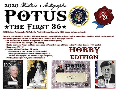 2020 Historic Autographs P.O.T.U.S. The First 36 BLASTER box (54 cards/bx)