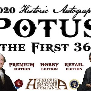 2020 Historic Autographs P.O.T.U.S. The First 36 BLASTER box (54 cards/bx)