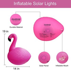 Rukars Solar Floating Lights 4 PCS, Flamingo Floating Pool Lights Solar Powered Glow Lights, Waterproof Auto On/Off LED Solar Lights Outdoor Decorative for Garden, Path, Yard, Patio, Party