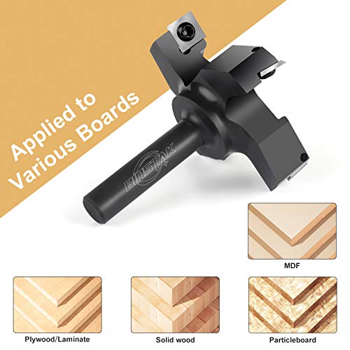 CNC Spoilboard Surfacing Router Bit, 1/2" Shank 3" Cutting Diameter, Carbide Insert Slab Flattening Router Bit Planing Bit Wood Planer Bit Woodworking Tools by BINSTAK