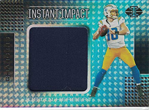 2020 Panini Illusions Instant Impact Justin Herbert Rookie Game Worn Jersey Patch Card