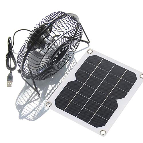 Solar Ventilator 5W 6inch USB Solar Panel Powered Fan for Camping Caravan Yacht Greenhouse Dog House Chicken House Ventilator