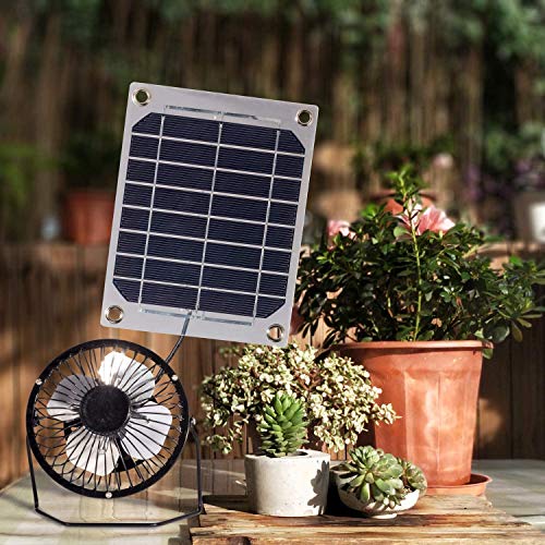 Solar Ventilator 5W 6inch USB Solar Panel Powered Fan for Camping Caravan Yacht Greenhouse Dog House Chicken House Ventilator