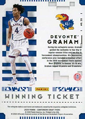 2020-21 Contenders Draft Picks Winning Tickets #35 Devonte' Graham Kansas Jayhawks Official NCAA Licensed Trading Card by Panini America